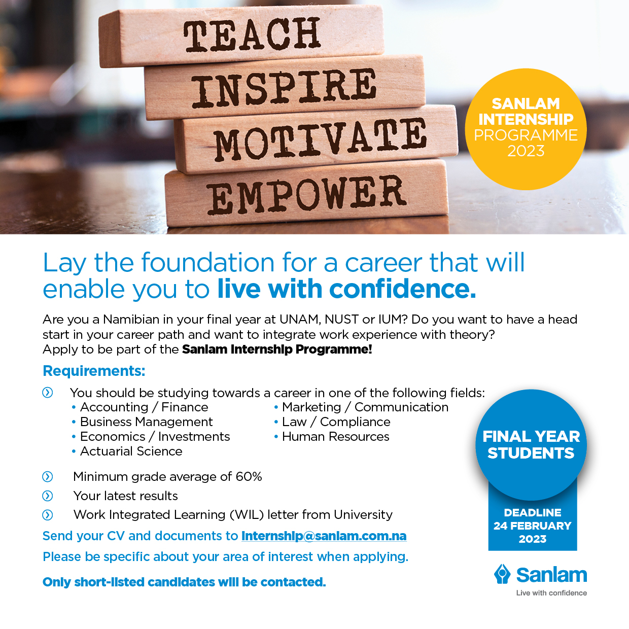 Sanlam Internship Programme | Cooperative Education Unit
